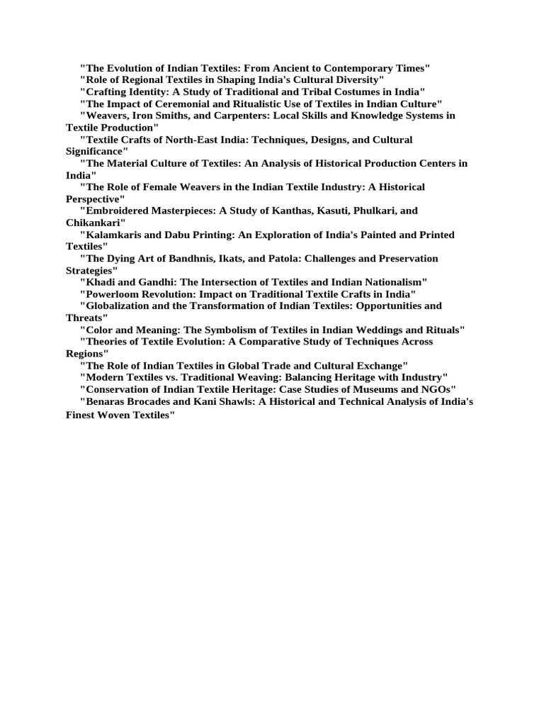 The Evolution of Indian Textiles | PDF