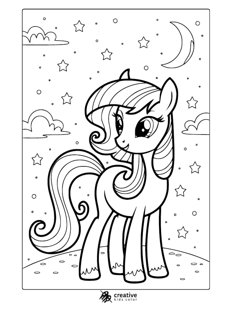 my-little-pony-starry-night-coloring-page | PDF