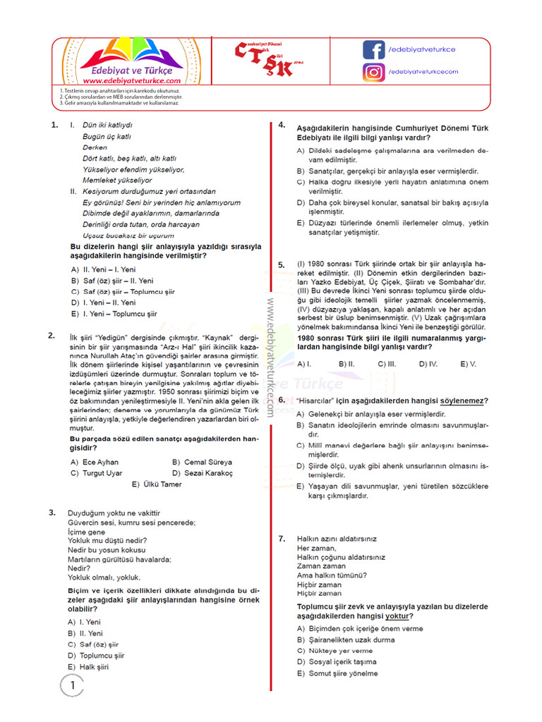 Cumhuriyet Å Iiri Karma | PDF