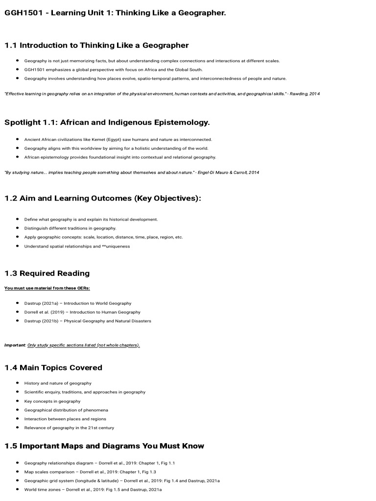 Understanding Geography: Concepts & Contexts | PDF | Geography