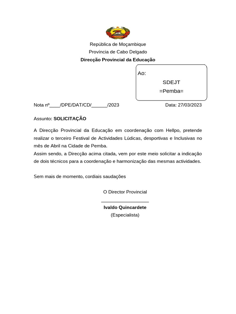 Nota Faldi Pemba 2023 | PDF