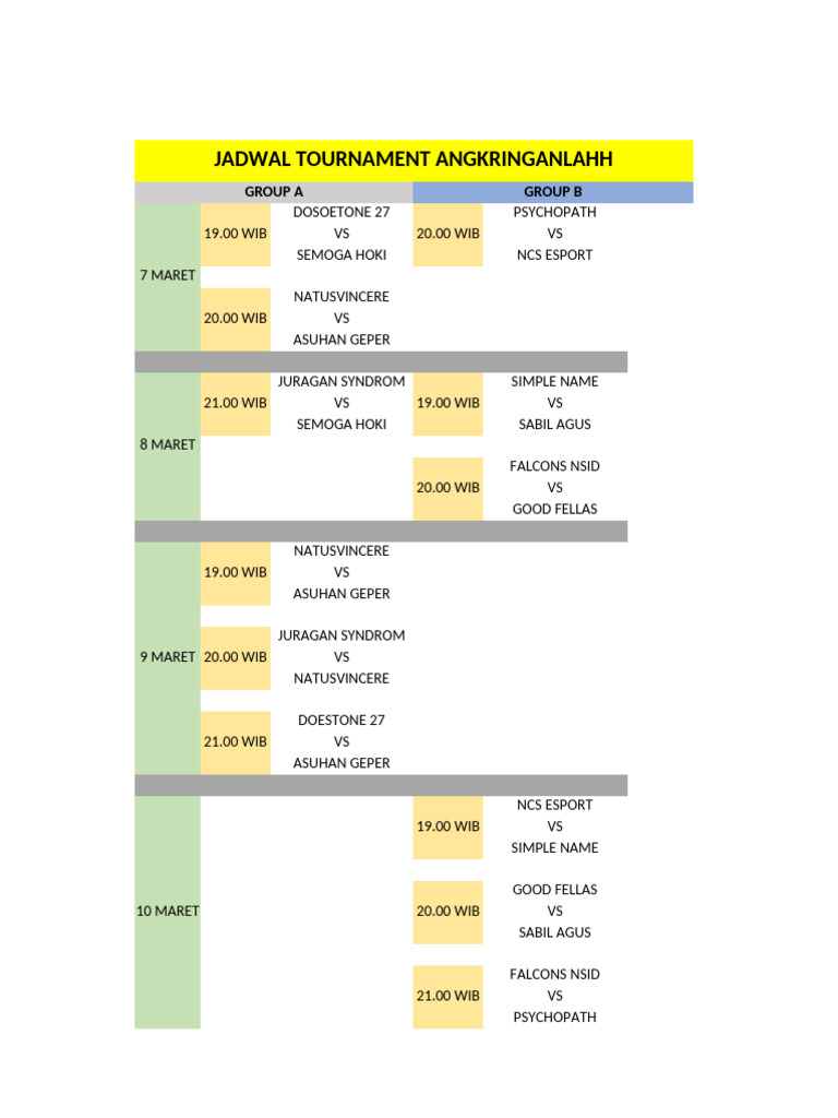 Jadwal Tour | PDF
