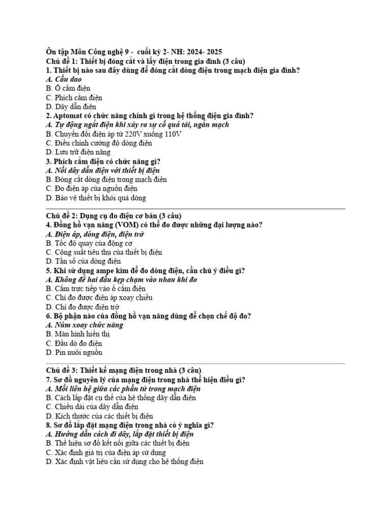 On Tap CN 9 - KT HK2 | PDF