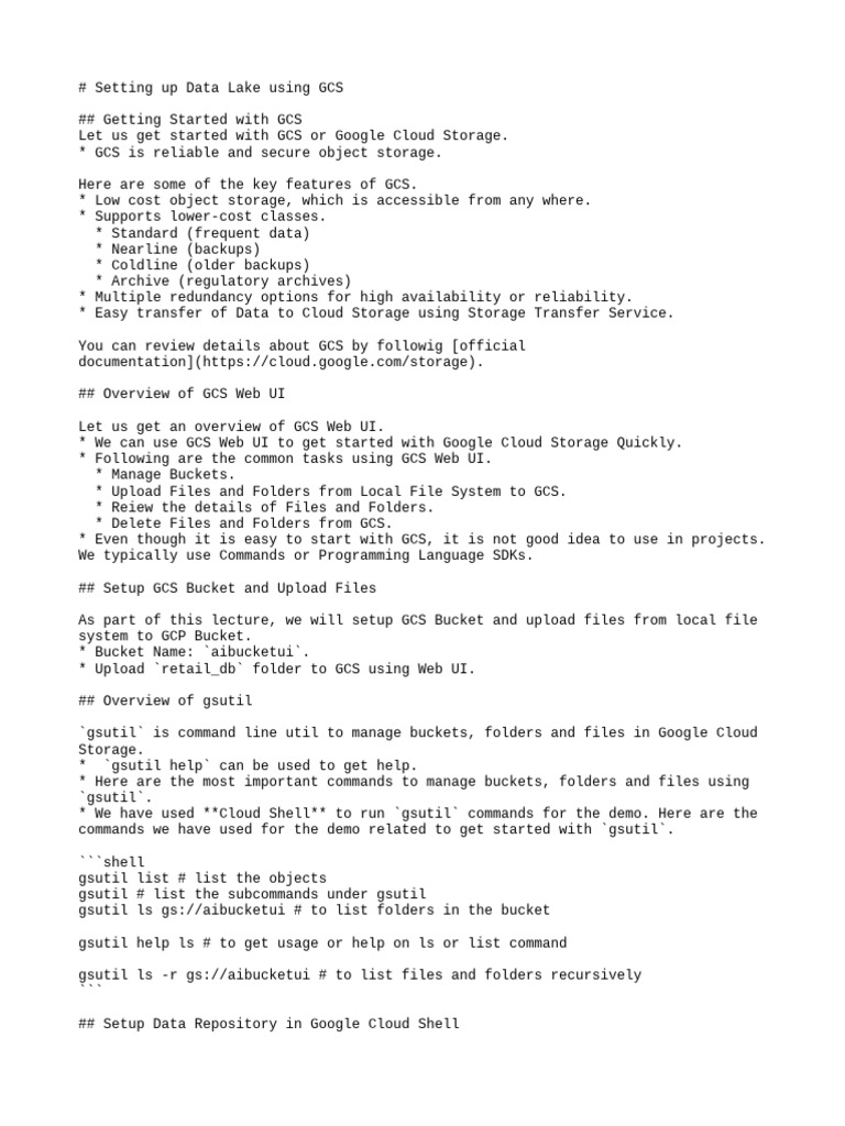02 Setting Up Data Lake Using GCS | PDF | Computer File | Computer Data Storage