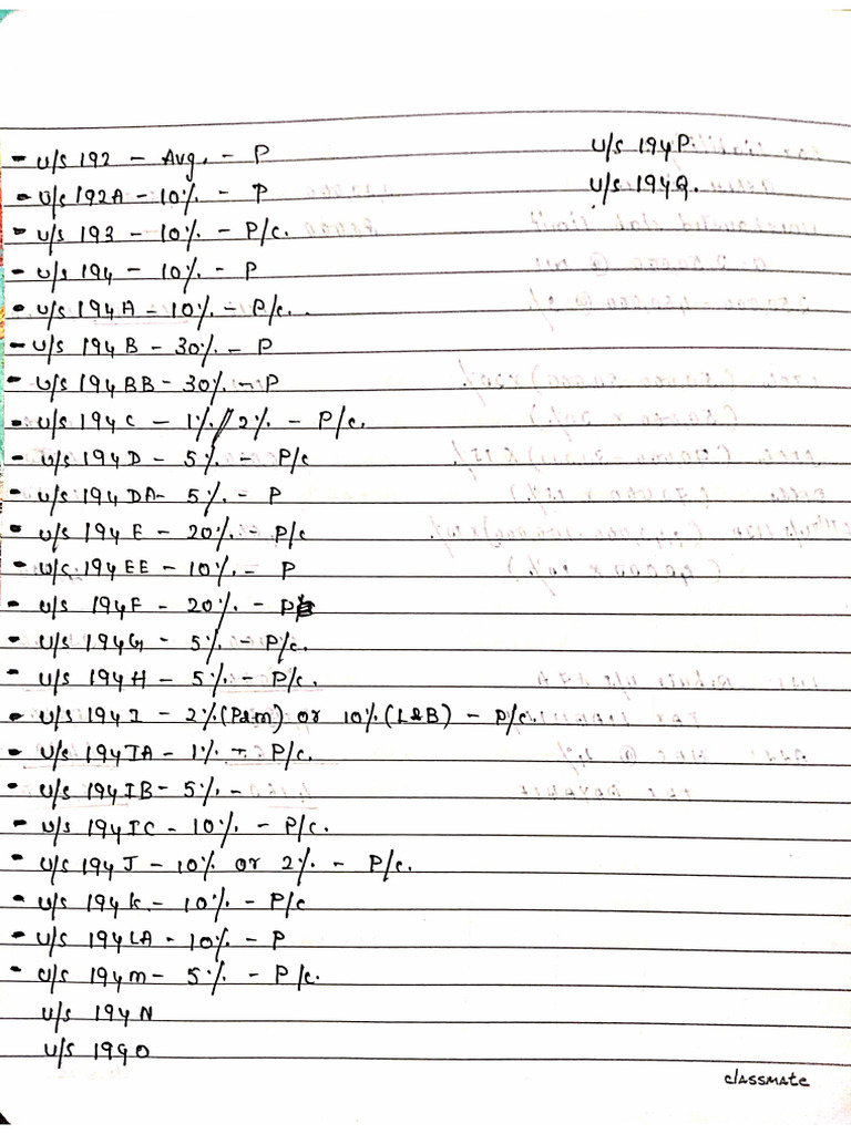 TDS Short Notes | PDF