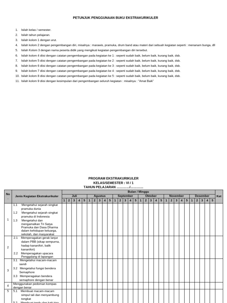 Program Ekstrakurikuler | PDF