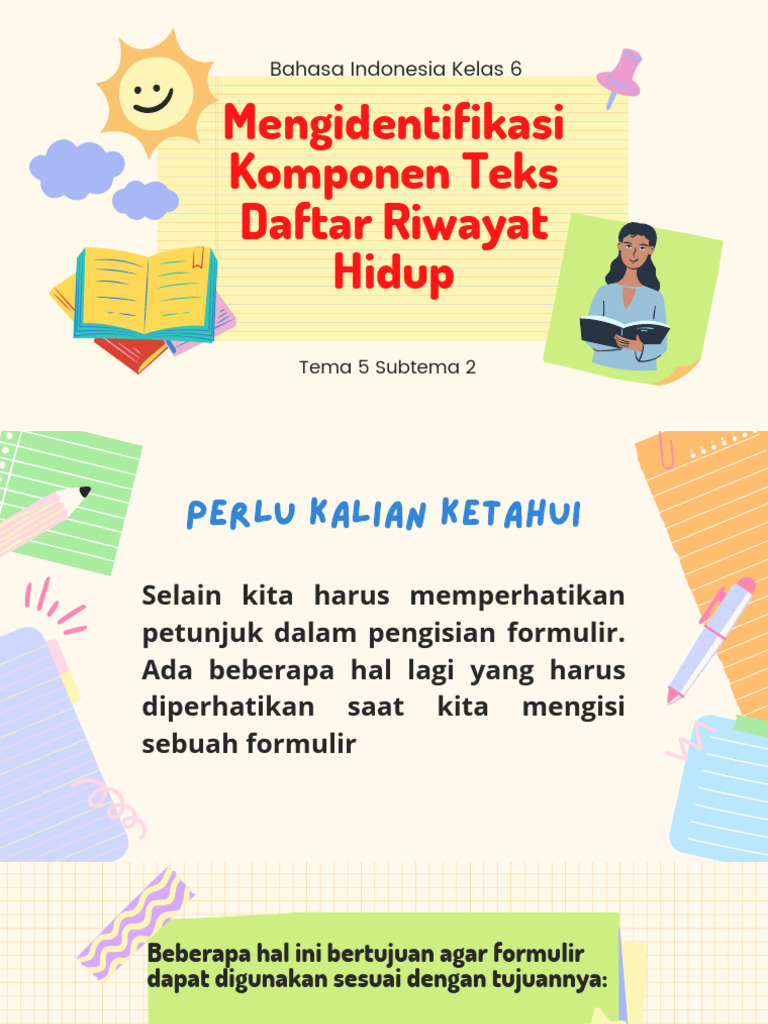 Mengidentifikasi Komponen Teks Daftar Riwayat Hidup | PDF