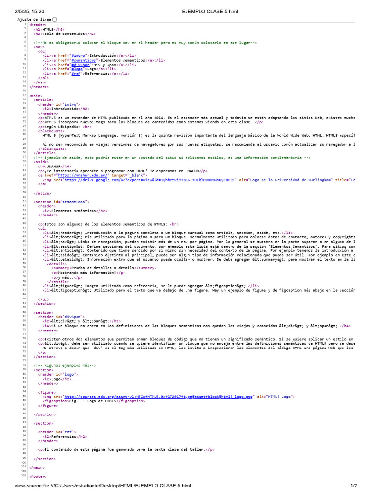 EJEMPLO CLASE 5 PDF (1) | PDF | HTML | HTML5