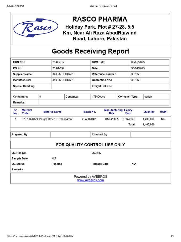 Rasco Pharma: Holiday Park, Plot # 27-28, 5.5 KM, Near Ali Raza Abadraiwind Road, Lahore ...