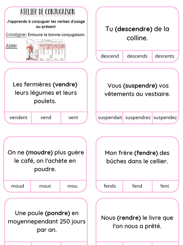 Atelier de conjugaison des verbes | PDF