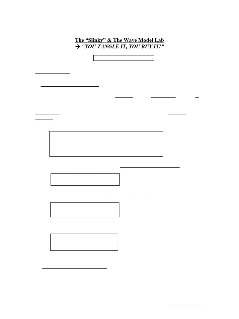Slinky Waves Lab Student Activity | PDF | Waves | Mechanics