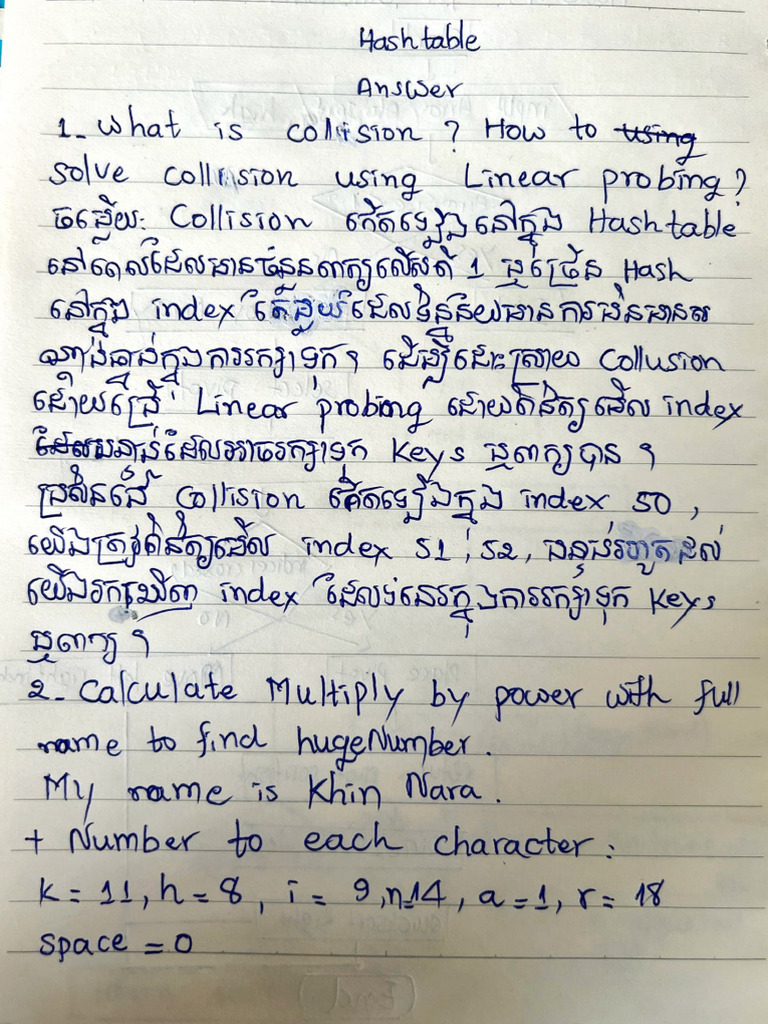 Homework HashTable Khin Nara | PDF