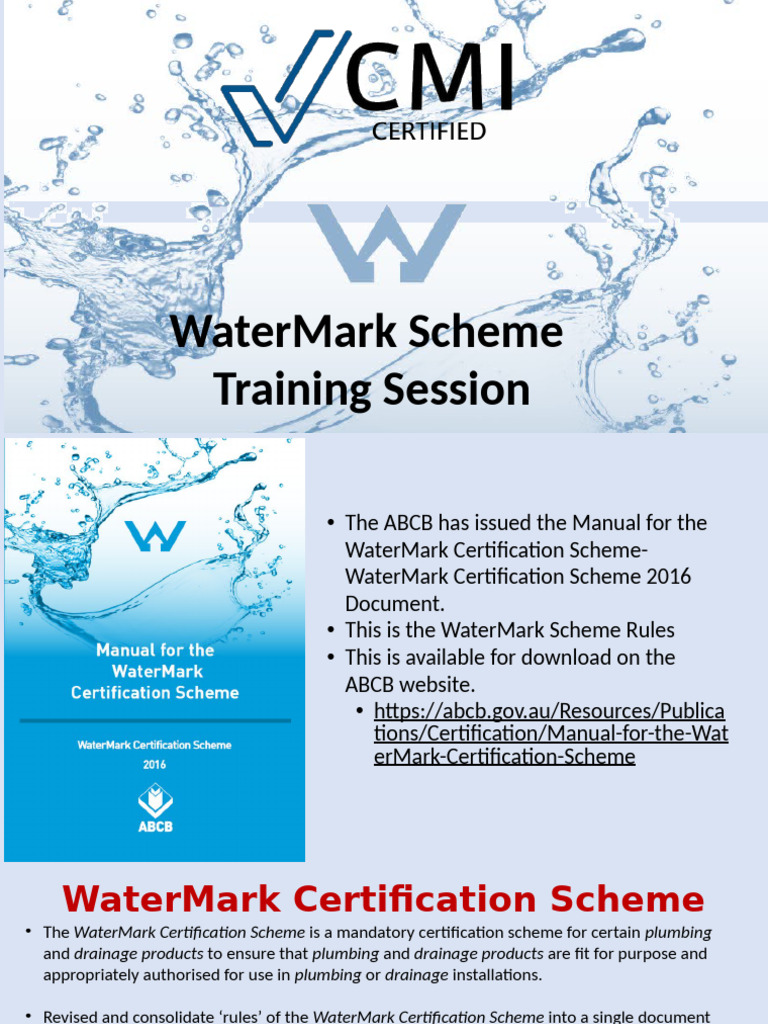 WaterMark Training Presentation v1.00 | PDF | Certification ...
