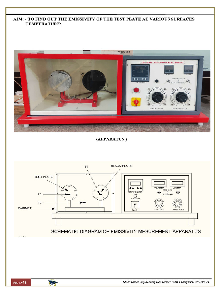 Emissivity Measurement Experiment | PDF