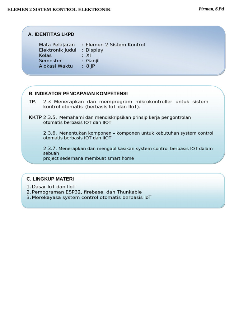 LKPD SKE - XI - IoT | PDF