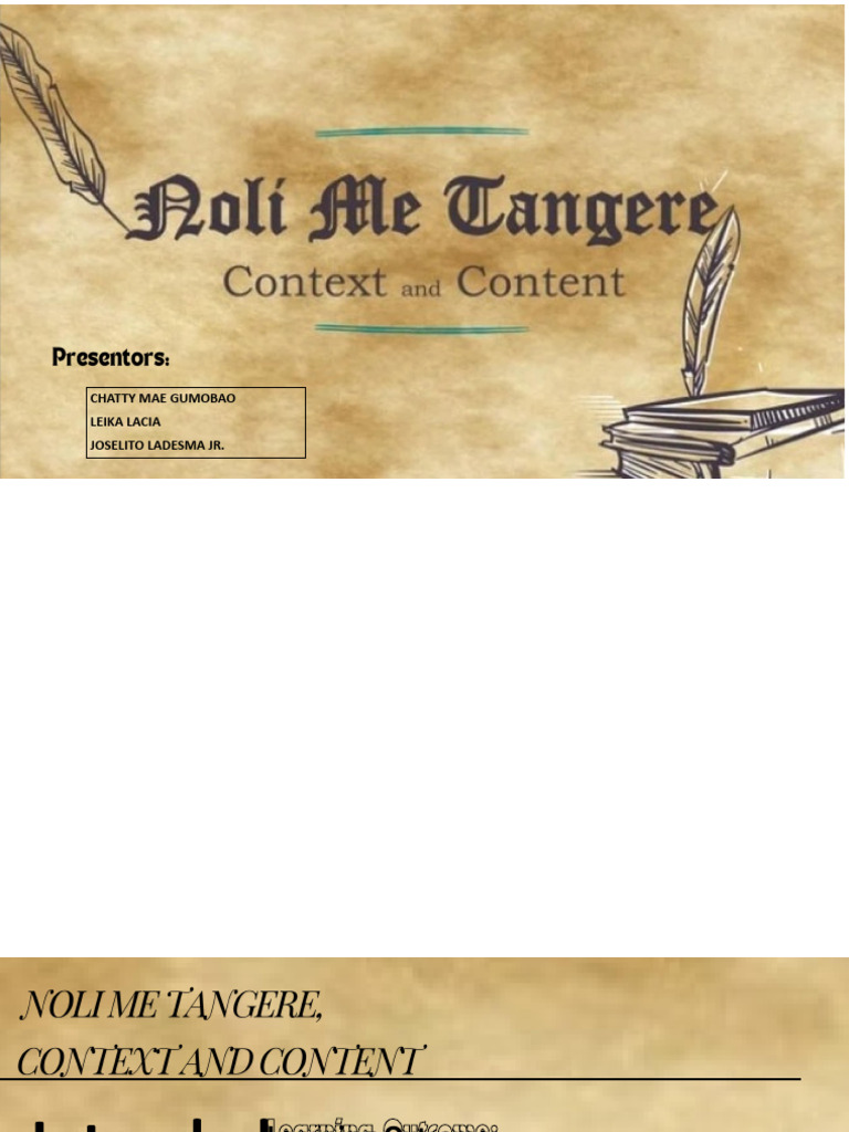 Noli Me Tangere Content and Context-2 | PDF