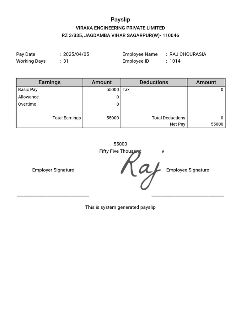 Payslip Signed | PDF