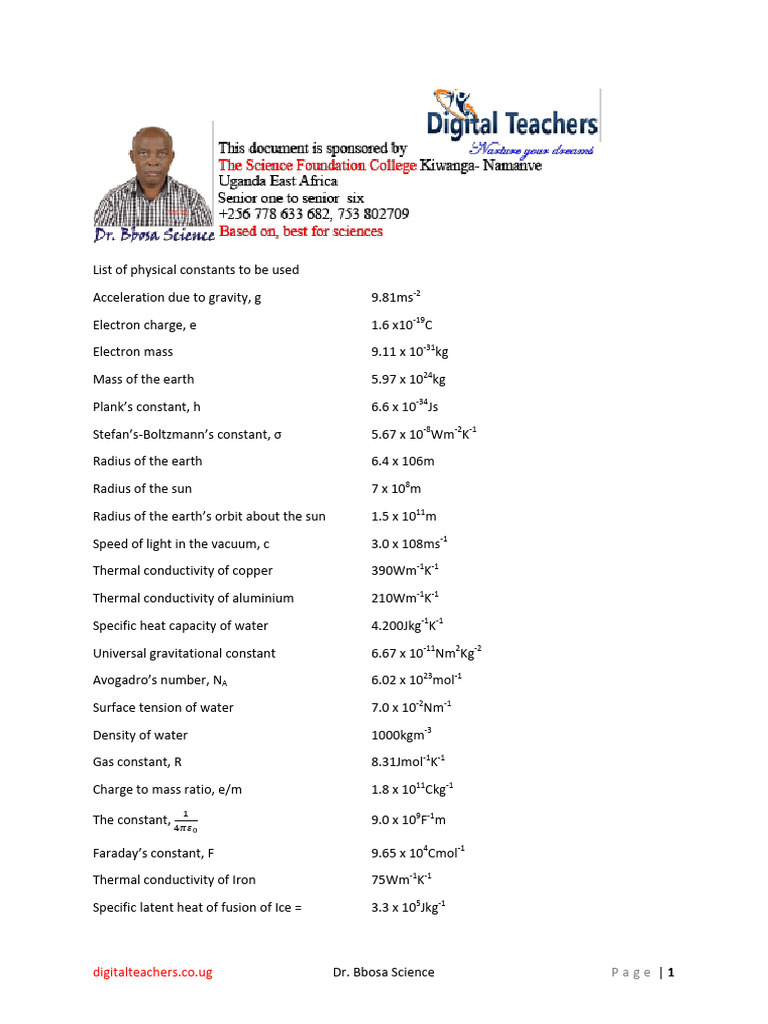 Section A Physics Paper 1 Mechanics Revision Questions For A Level With ...