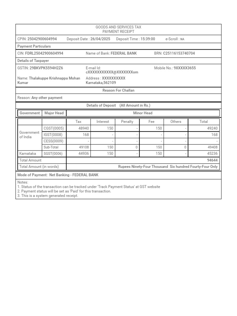 GST-Challan Receipt | PDF