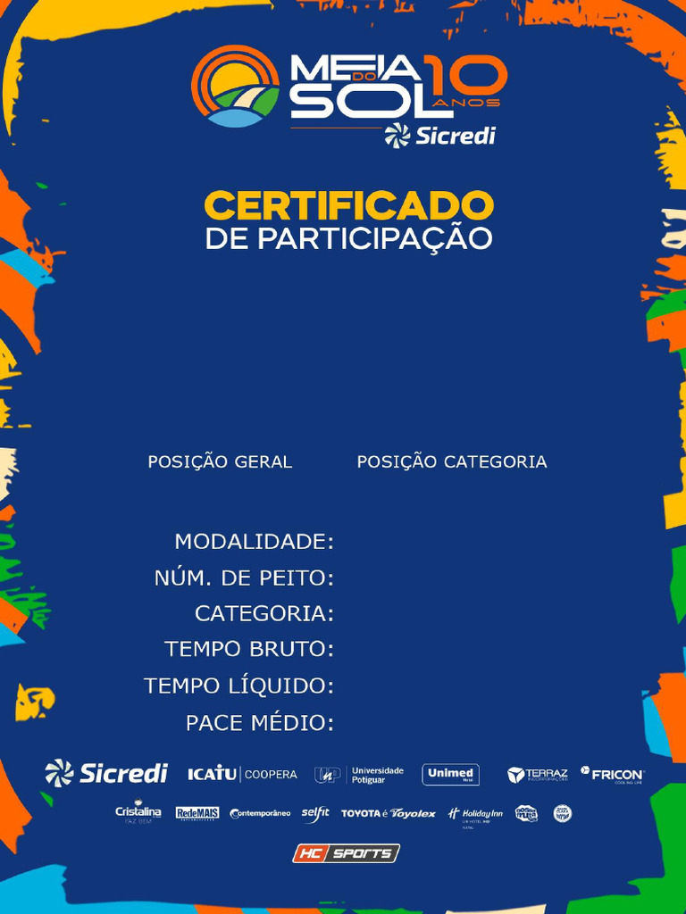 Certificado - MEIA DO SOL 2024 - 10 ANOS | PDF