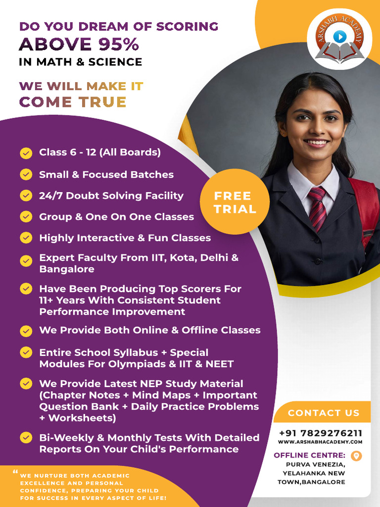 Arshabh Academy Tuition Brochure | PDF | Student Assessment And Evaluation