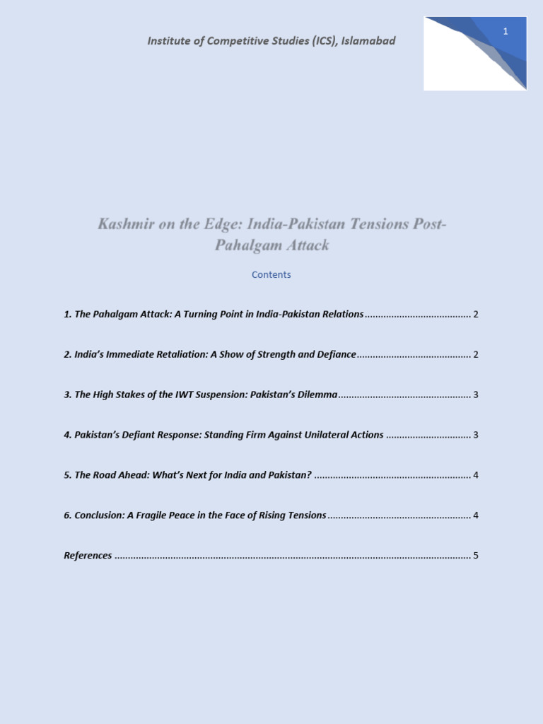 Indo-Pak Rising Tensions | PDF | Pakistan | India–Pakistan Relations