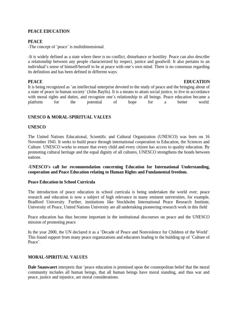 Peace Education for Human Rights | PDF | Human Rights | Peace