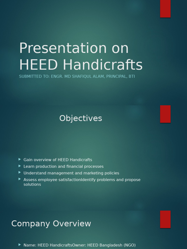 Industrial Attachment Report On HEED Handicrafts | PDF
