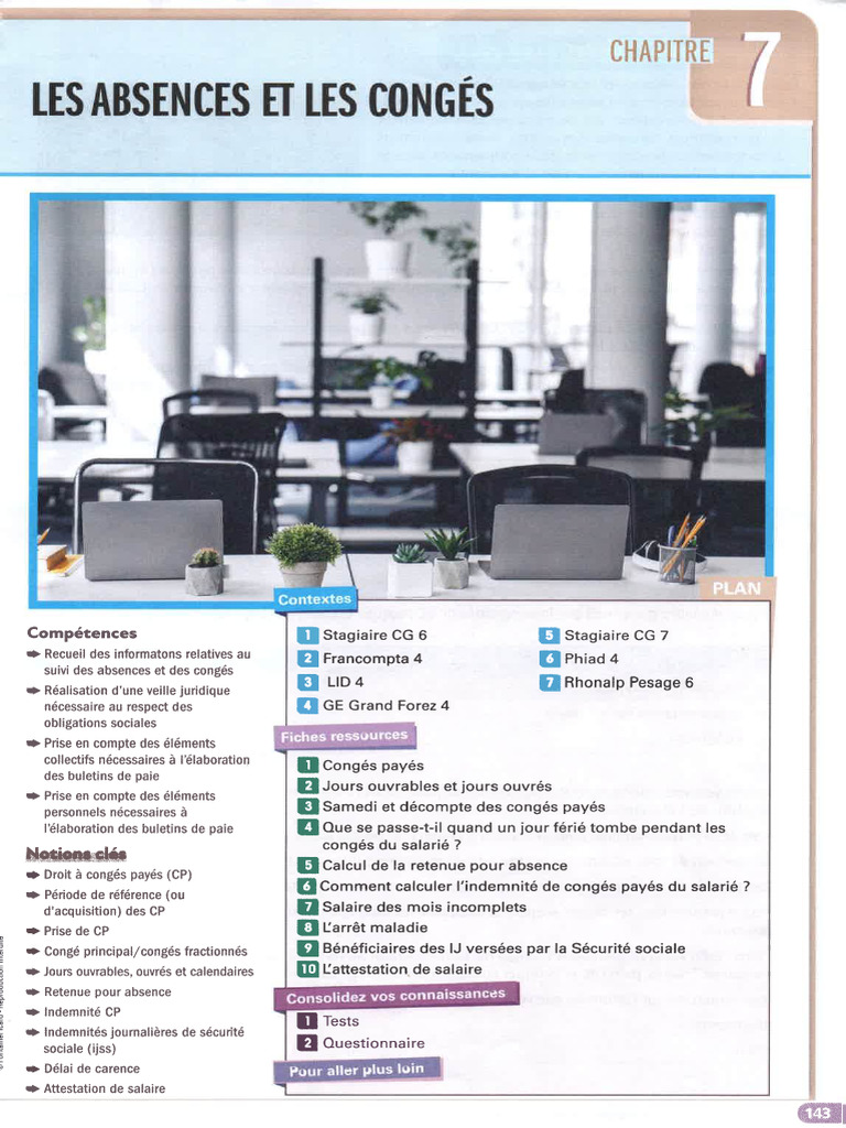 CH 7 Les Absences Et Les Conges | PDF