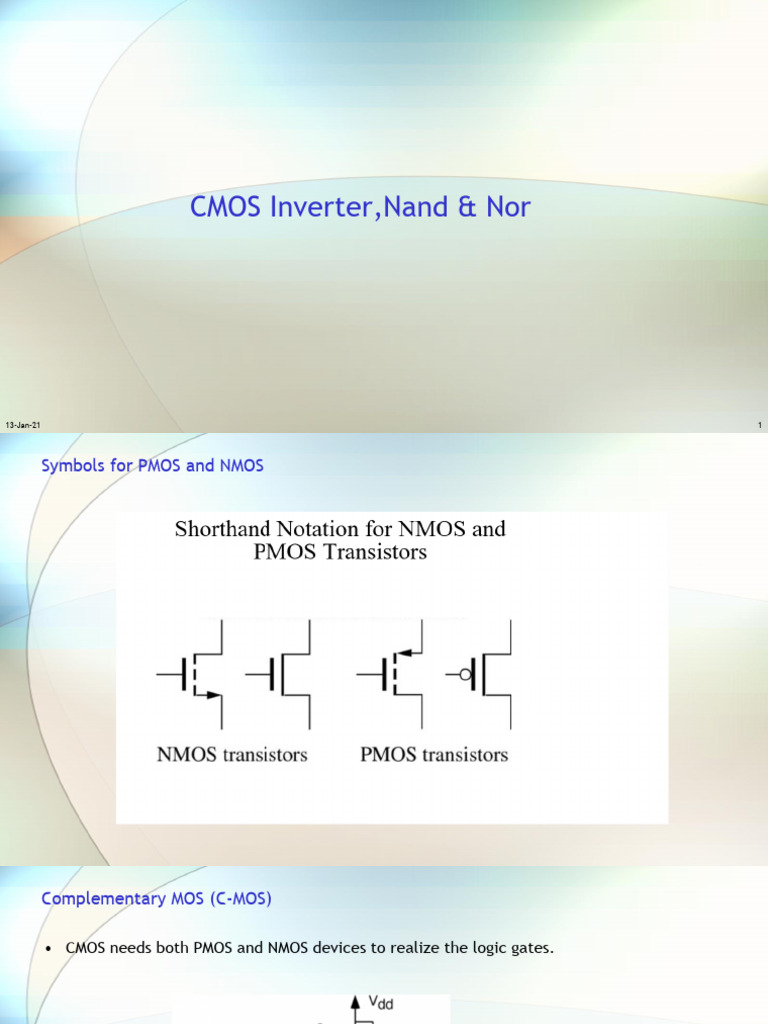 5 Cmos Inverter n and Gate | PDF | Cmos | Logic Gate