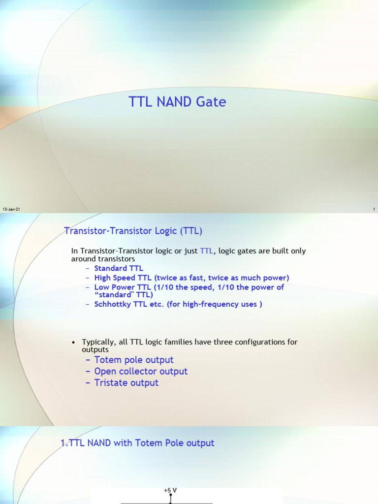 3 TTLNANDGate | PDF | Logic Gate | Electrical Engineering