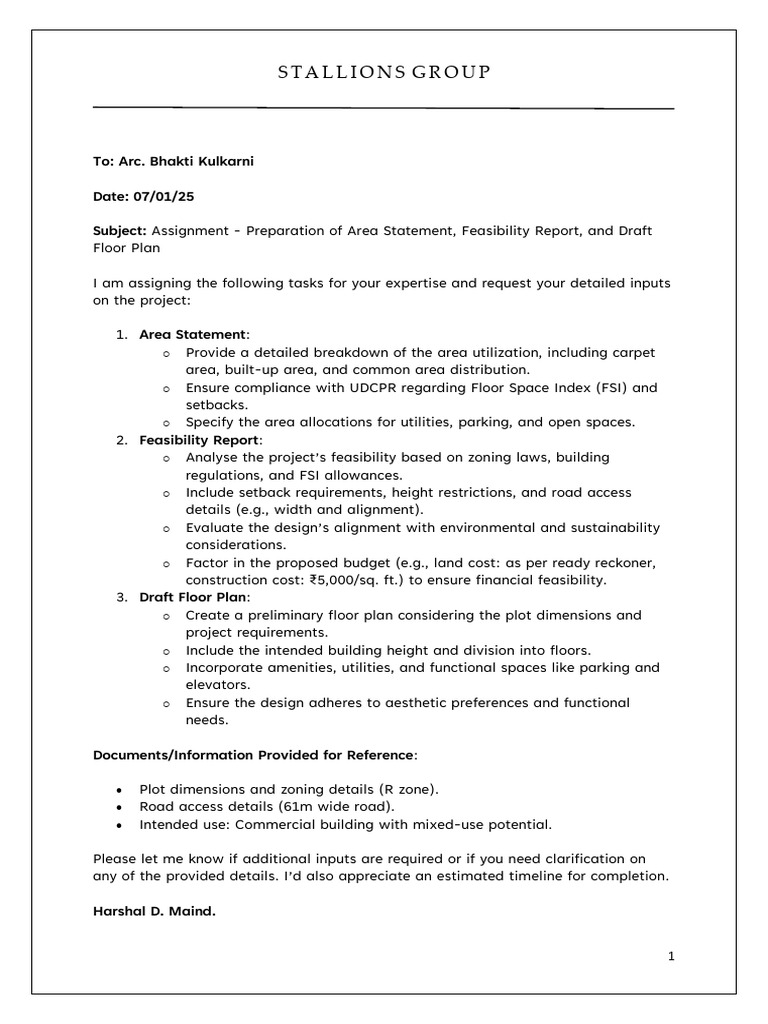 Architect-Job Assignment | PDF