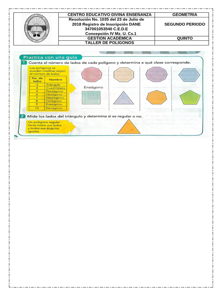 Taller de Geometria Poligonos | PDF