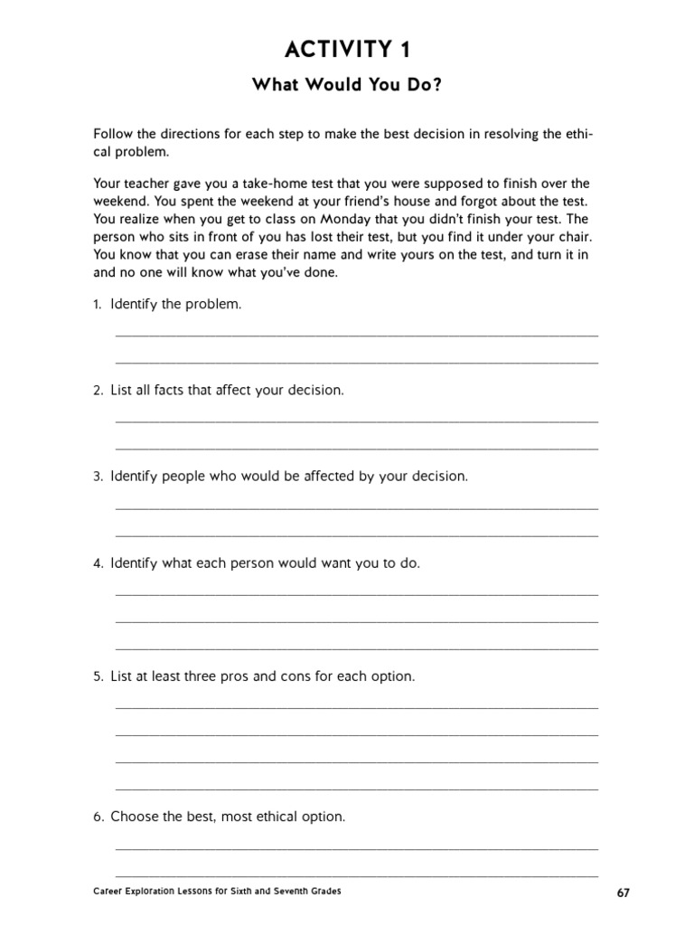 Ethics Career Exploration | PDF