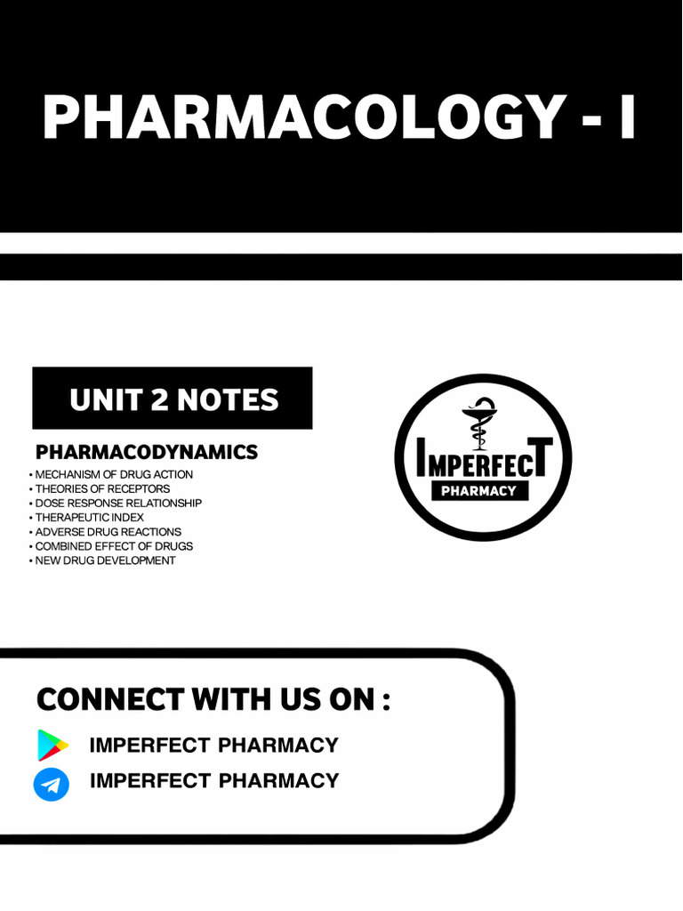 UNIT 2 Pharmacology I Imperfect Pharmacy | PDF