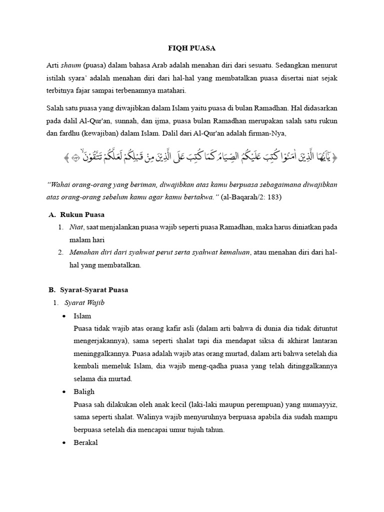 Fiqh Puasa | PDF