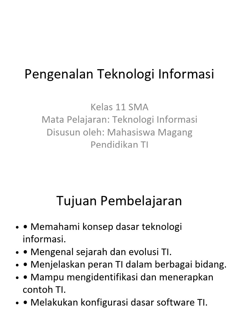 Pengenalan TI Lengkap - PPTX 20250505 193814 0000 | PDF