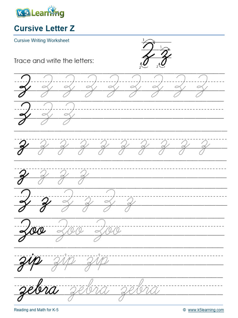 Handwriting Letters ZZ Printable | PDF