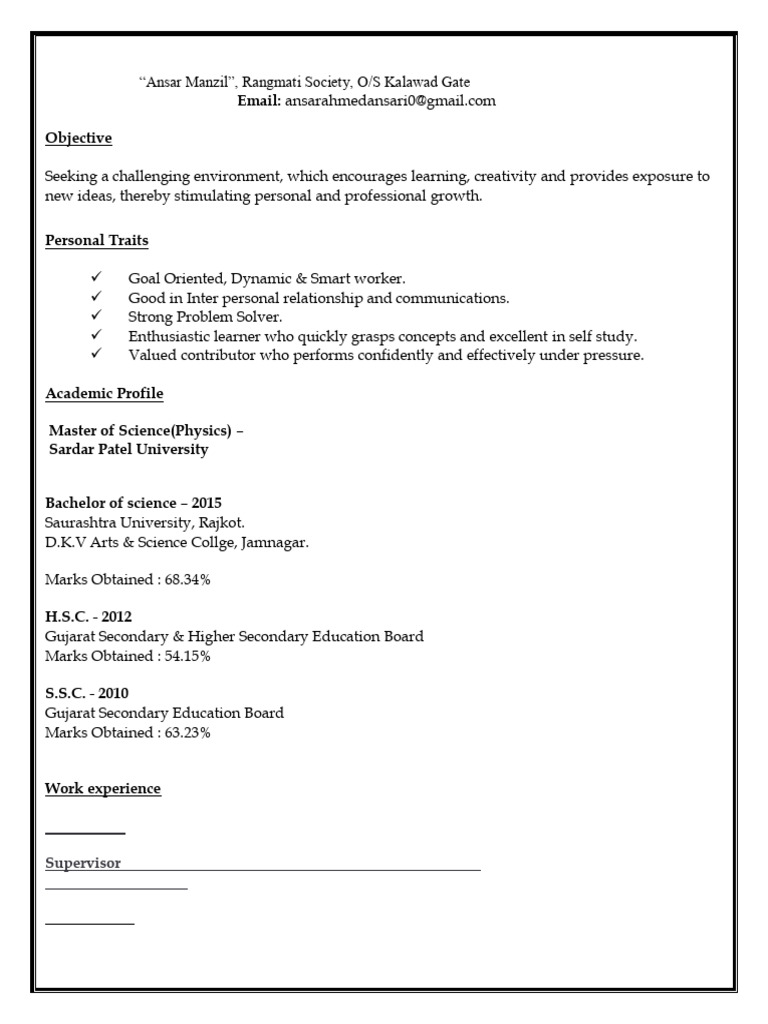 Resume Ansar (New) 1 | PDF