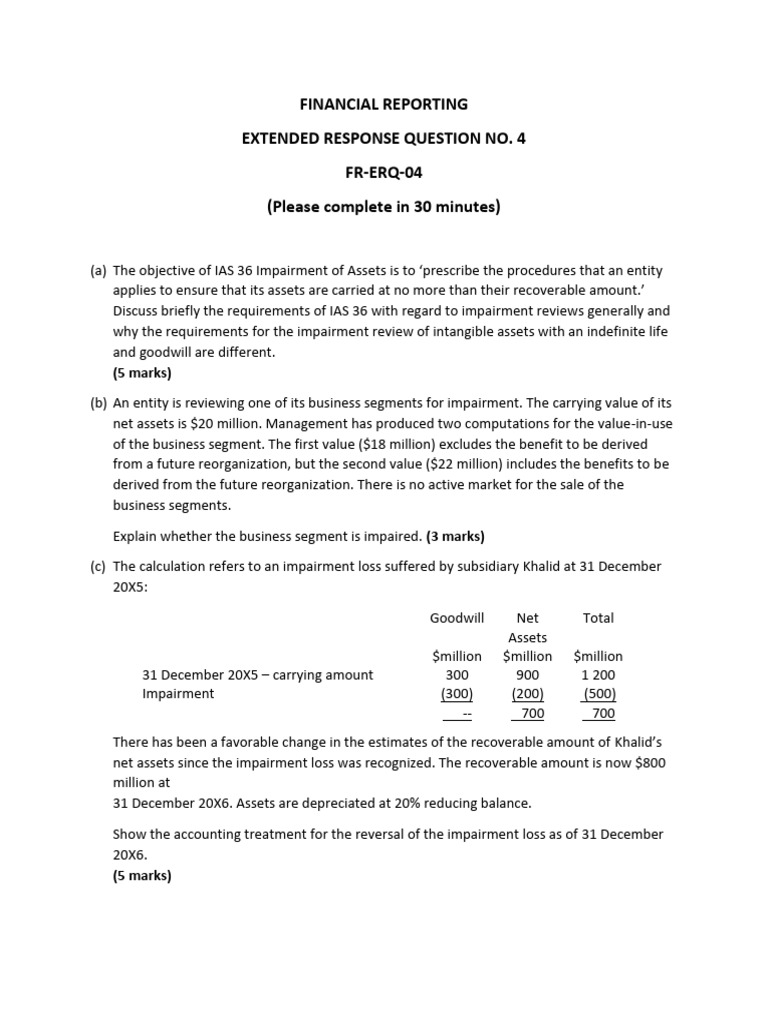 FR - Written Response Question No 4 | PDF