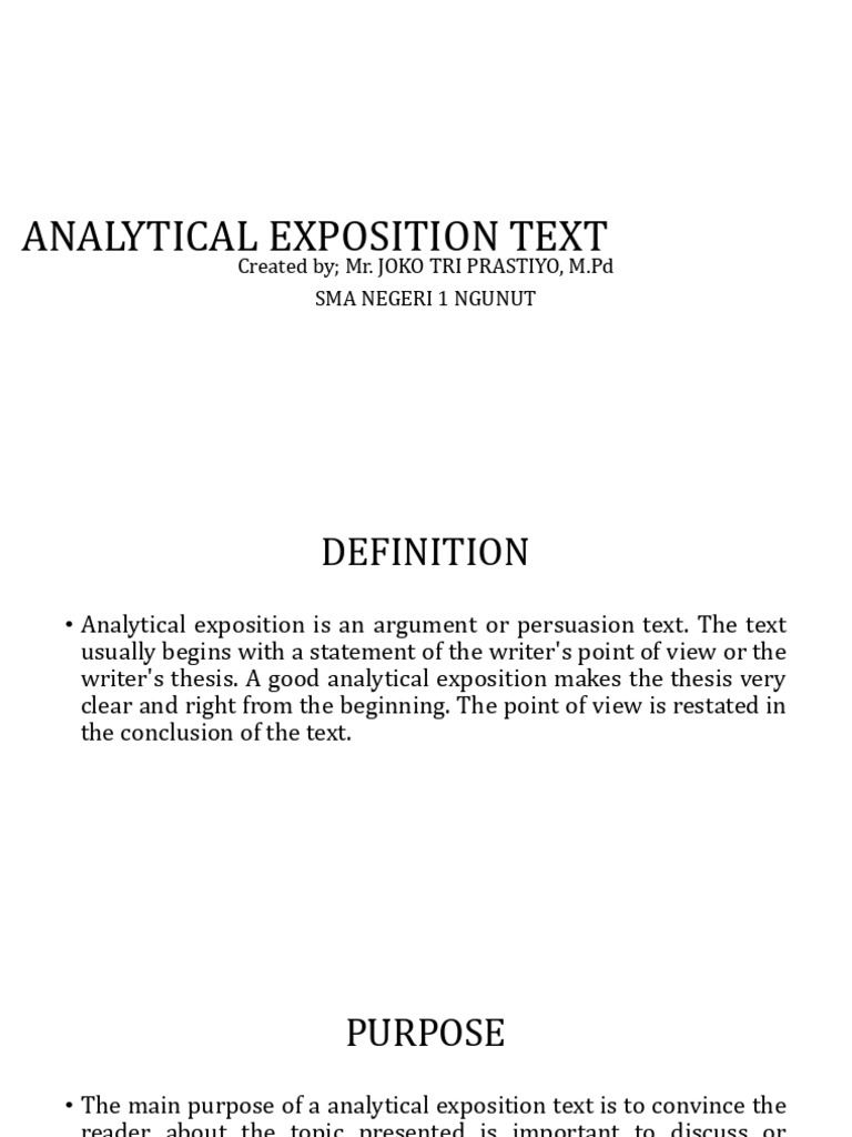 Understanding Analytical Exposition Text | PDF | Argument | Cognition