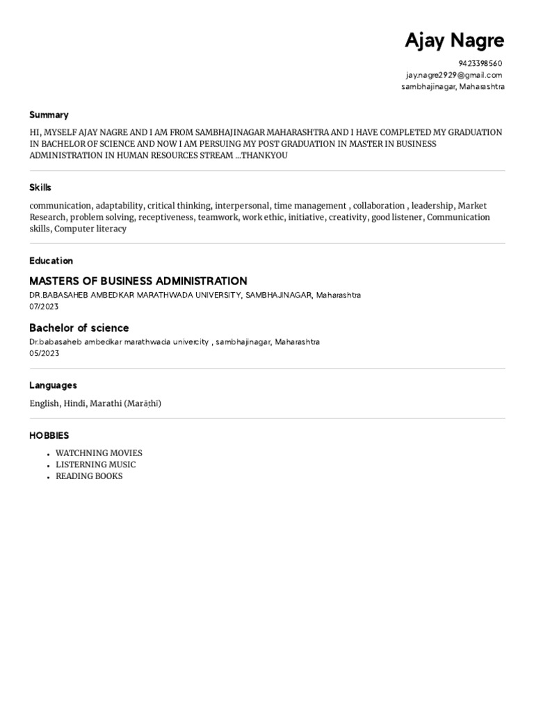 AJAY's Resume | PDF