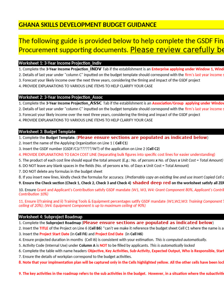GSDF Ghana Budget Guidance Document | PDF | Revenue | Gross Income