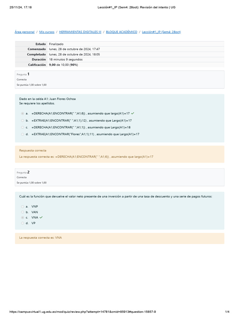 Lección#1 - IP (Sem4 - 28oct) - Revisión Del Intento - UG - 1.0 | PDF
