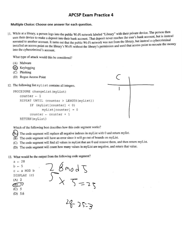 Kami Export - William Feder - APCSP Exam Practice 4 (1) | PDF