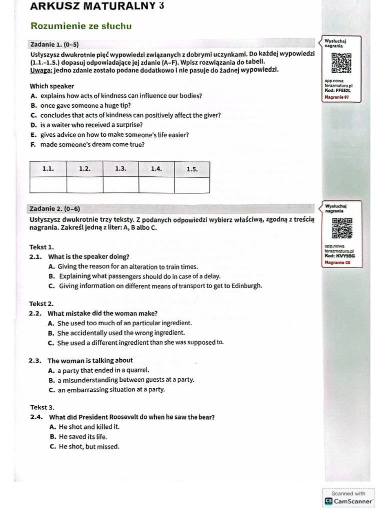 Arkusz Maturalny Podstawa 3 | PDF