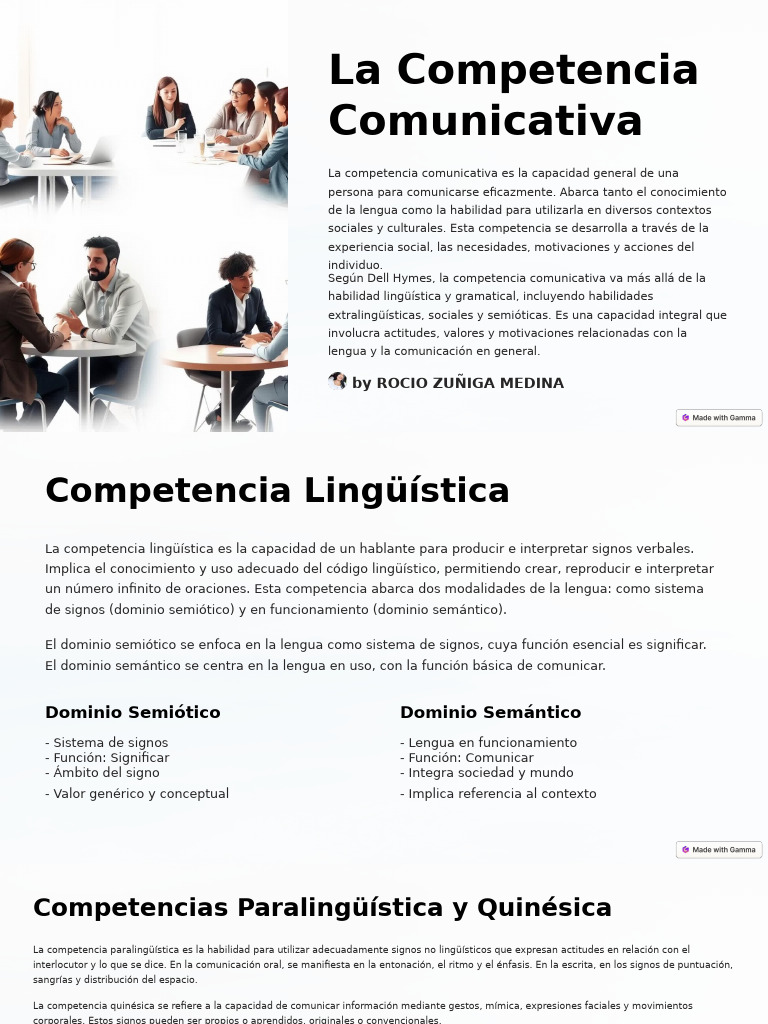 La Competencia Comunicativa | PDF | Comunicación | Lingüística