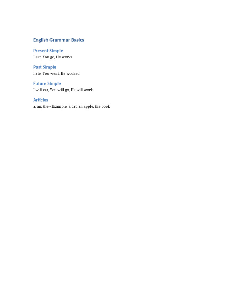 03 Grammar Basics | PDF