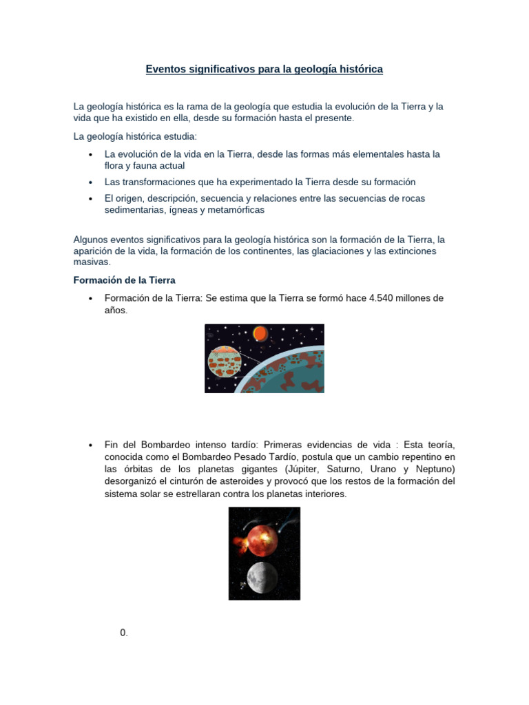 Eventos Significativos para La Geología Histórica | PDF | Tierra | Geología