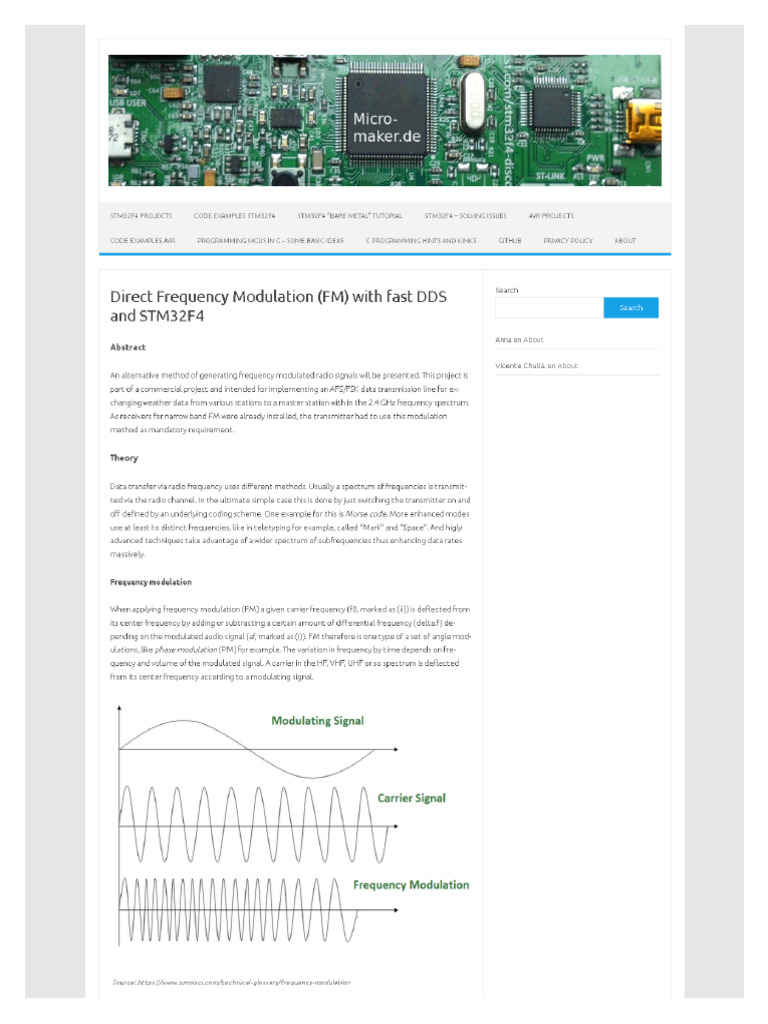 Direct Frequency Modulation (FM) with fast DDS and STM32F4 | PDF